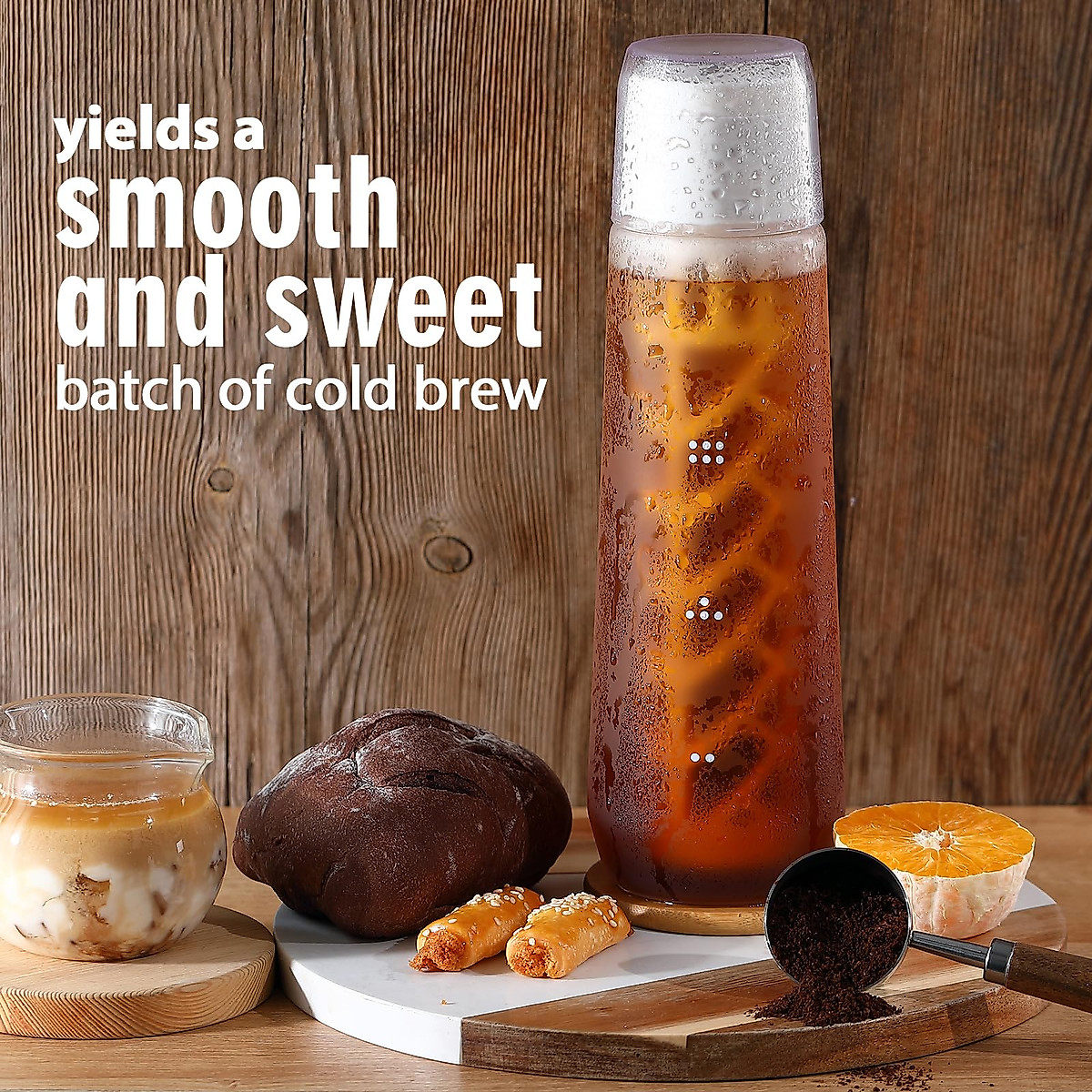 Gonzone Portable Cold Brew Coffee Maker,Iced Coffee Maker,Household Glass Coffee Cold Brewing Pot,Summer Cold Extraction Filter Pot,750ML