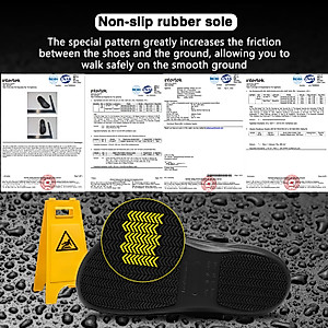 Unisex Chef Shoes Zapatos de cocina para Hombre Slip Resistant Non Slip Work Shoes Nursing Closed Toe Clogs Waterproof Men Kitchen Black/Size12