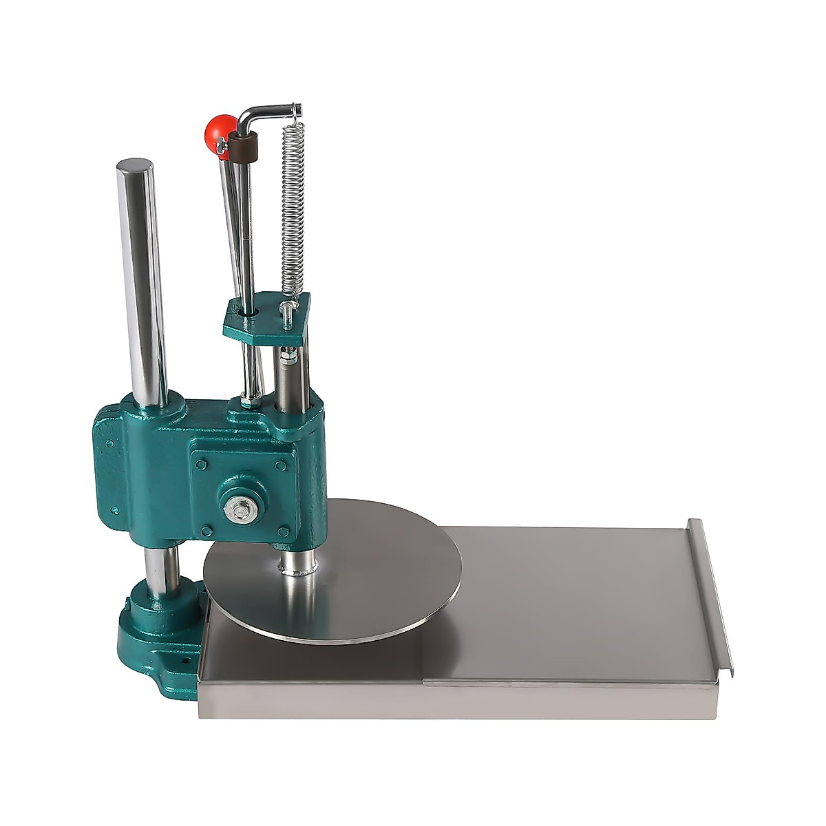 Pizza Dough Press Machine, Commercial Pizza Pastry Press Machine w/Dual Plates, Stainless-Steel Pizza Press w/ 0.2" Thick Disc, Kitchen Dough Pastry Manual Press Machine w/Cast Iron Base (9.5Inch)