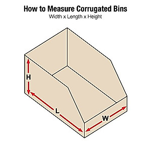 Aviditi Warehouse Rack Corrugated Cardboard Bins, 10"x 42"x 10", Kraft, Pack of 10, For Warehouse, Garage and Home Organization