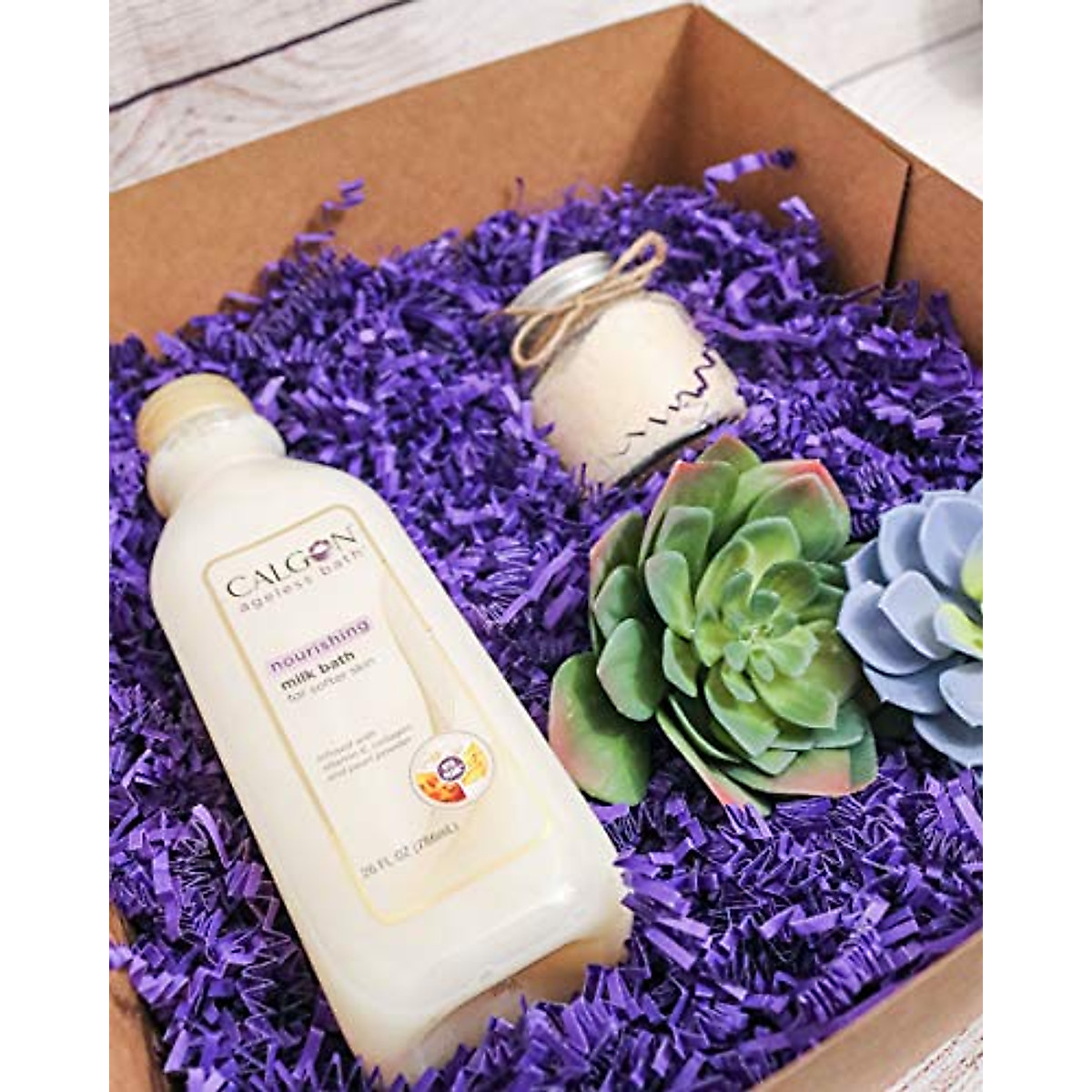 MagicWater Supply Crinkle Cut Paper Shred Filler (1 LB) for Gift Wrapping & Basket Filling - Purple