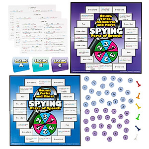 LEARNING ADVANTAGE Spying Parts of Speech - Board Games for Kids - Word Games - In-Home Learning - Sentence Building