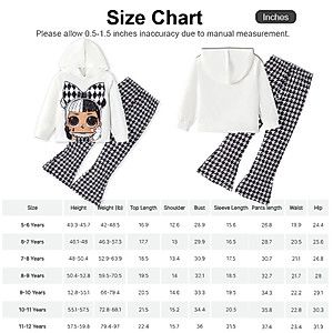 L.O.L. Surprise! Girls Clothes Hoodie and Pant Long Sleeve Stars Print Sweatshirt Leggings Girls Outfits Sets 2Pcs White 6-7 Years