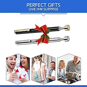 2 Pieces Magnetic Telescoping Pick-Up Tool with Pocket Clip 3 Lb Extendable Magnetic Grabber Reacher Tools 25 Inch Flexible Magnet Retrieval Stick Gadget Suitable Gifts for Men