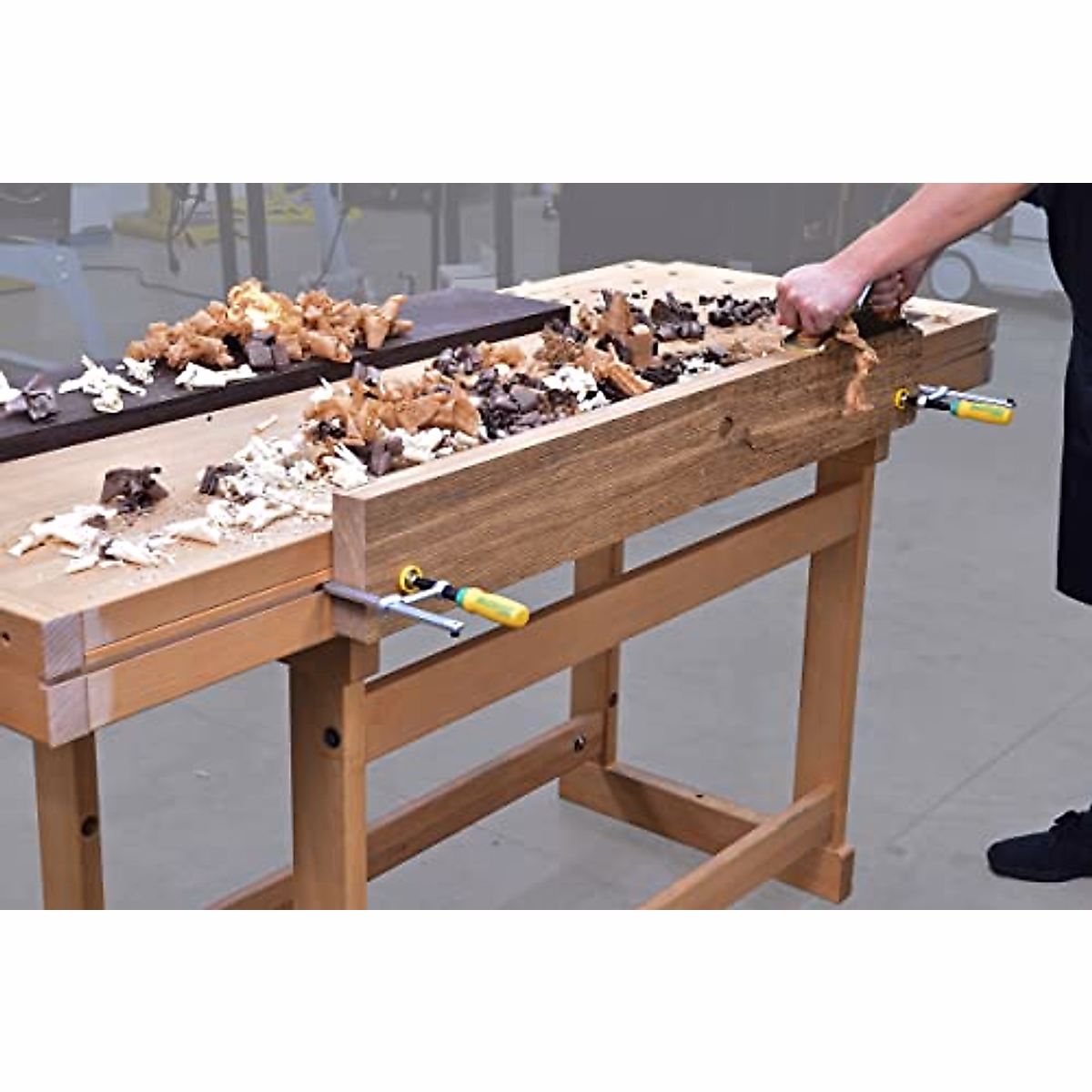 MICROJIG Matchfit DVC-538K2 Dovetail Clamps With Soft-Grip Handle, Yellow