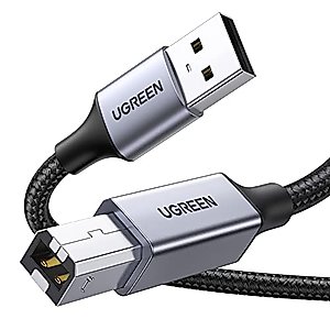 UGREEN Printer Cable, 6 FT USB A to B, Nylon Braided USB B Scanner Cord Compatible with Epson, Canon, HP, Brother, Dell, Samsung, Piano, DAC, Lexmark, Xerox, and More