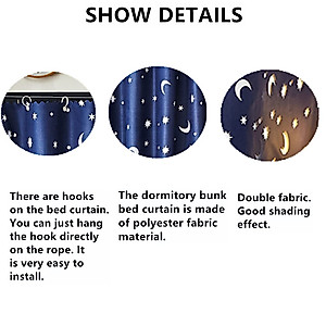 AUCOOMA Bunk Bed Curtains Bed Canopy Blackout Dustproof Cloth Single Bed for Dorm 1Panel