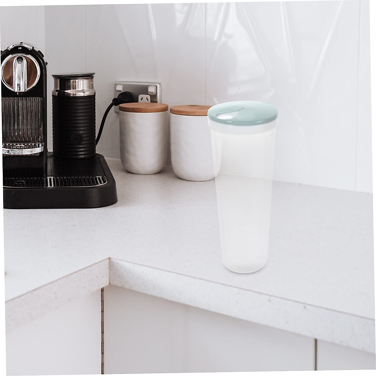 Luxshiny Airtight Storage Tank Plastic Cereal Tank Flour and Sugar Containers Plastic Kitchen Canisters Tall Food Storage Flour Container Noodle Containers for Pantry With Cover Jar