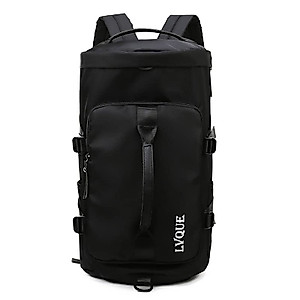 NEWSTYP Waterproof Gym Fitness Bag Outdoor Backpack Women Men Travel Backpack Shoe Sport Student Excerise Fashion Casual Backpack (Black)
