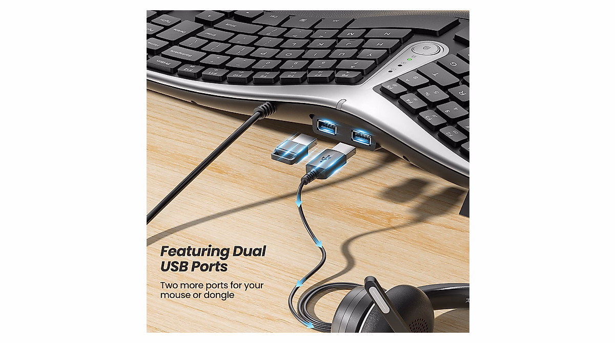 Nulea RT02 Ergonomic Keyboard, Wired Split Keyboard with Pillowed Wrist ...