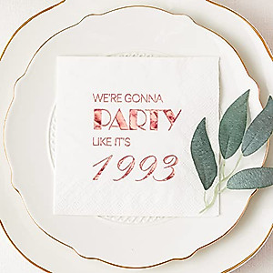 Crisky 30th Birthday Cocktail Napkins Rose Gold for Women 30th Birthday Party Decorations for Cake Dessert Berverage Table, 30th Birthday Party Supplies,50 Pcs Disposable Napkins, 3-Ply