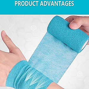 20 Pack Self Adhesive Bandage Breathable Cohesive Bandage Wrap Rolls Elastic Self-Adherent Tape for Stretch Athletic, Sports, Wrist, Ankle (Multicolor)