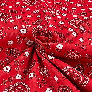 Bandana Prints Red, Fabric by the Yard