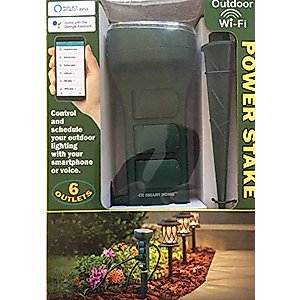 Ce Smarthome 1275483 Wi-Fi Smart Home Outdoor Power Stake 6 Outlets Compatible With Alexa,