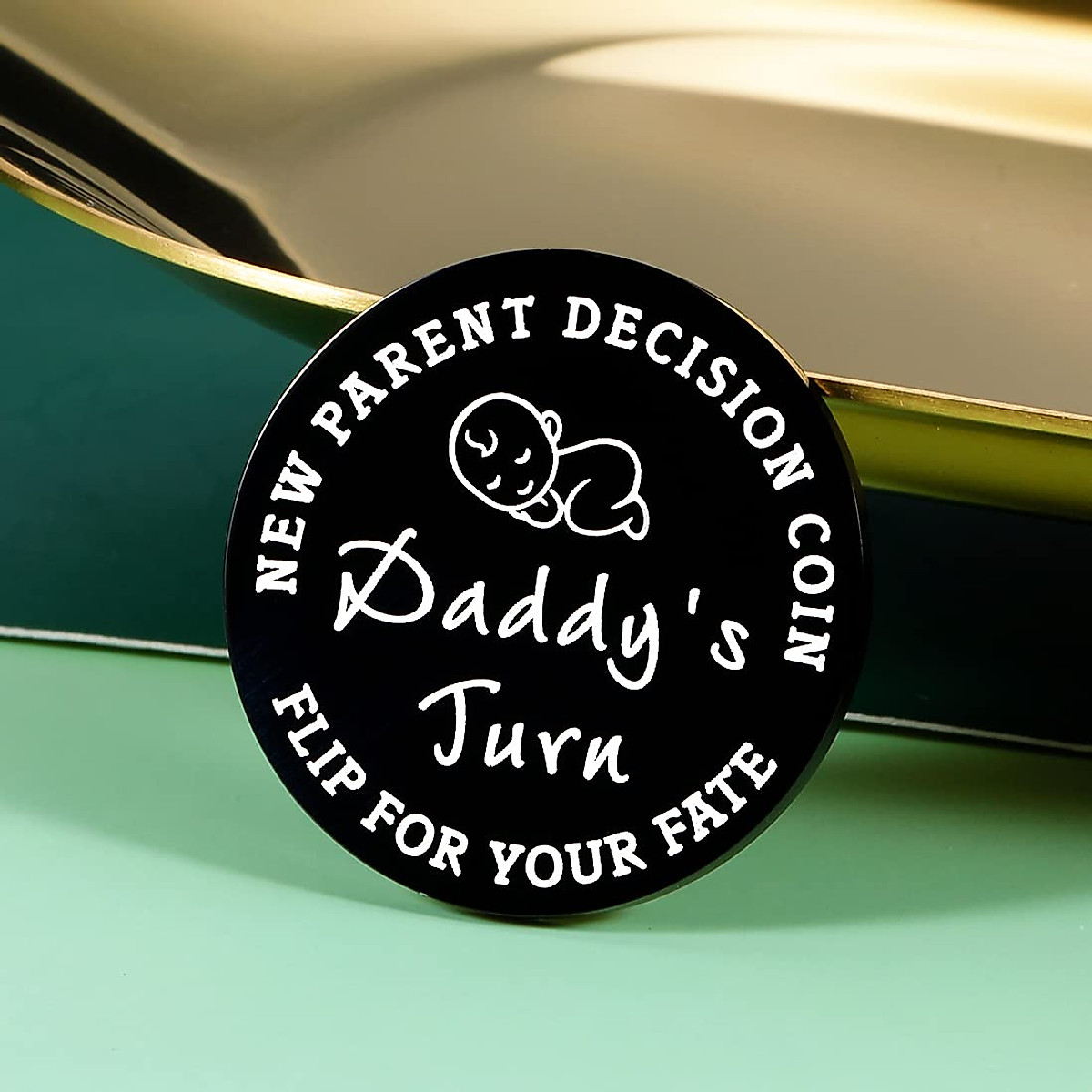 Fun New Parents Decision Coin, New Mom Gifts for Women New Dad Gift for Mother to Be New Baby Baby Shower Pregnancy Gift First Time Birthday Mothers Fathers Day Christmas Thanksgiving, Double Sided