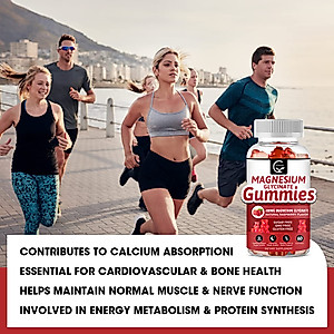 Magnesium Glycinate Gummies 400mg, Magnesium L-Threonate 200mg - Chelated Magnesium Potassium Complex Supplement with VitD, B6, CoQ10, Supports for Memory, Calm, Mood & Sleep - 60 Count (Pack of 2)