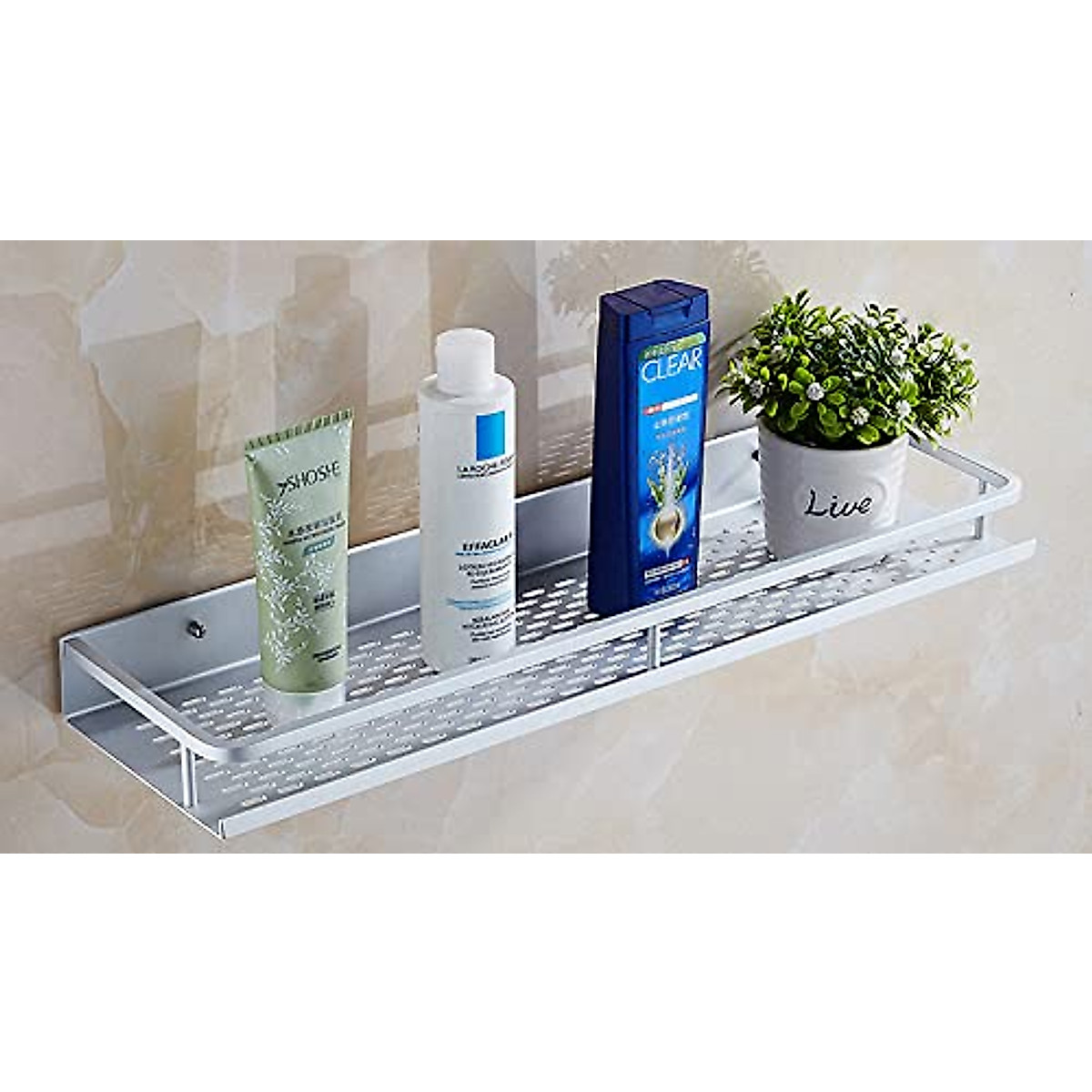 Shower Caddy Shelf Corner Shower Shelf No Drilling Bathroom Shower Organizer,Adhesive Wall Mounted Shower Storage Rack for Inside Shower Shelves for Toilet,Shampoo,Dorm and Kitchen - Stainless Steel