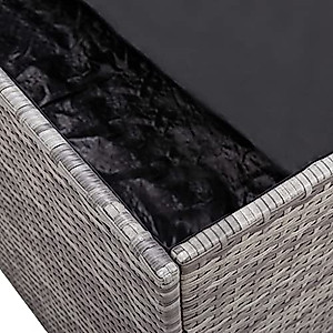 GOTOTOP Extra Large Outdoor Storage Box Waterproof, Poly Rattan Deck Box for Patio Garden Furniture, Outdoor Cushion Storage, Pool Accessories and Toys, 47.2"x19.7"x23.6",Gray