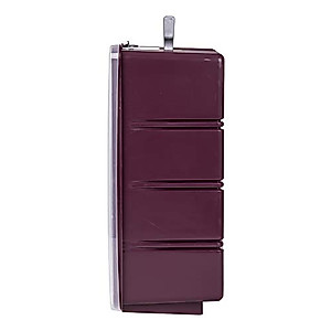 AB Designs 6990ABP Super Satchel Double Deep with Removable Dividers, Stackable Home Storage Organization Container, Plum
