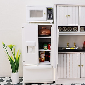 Miniature Microwave Dollhouse Accessories Oven Mini Kitchen Furniture Appliance 1:12 Mini House Decoration Model Decor High Simulation Accessories Ornaments (White)