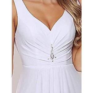 Ever-Pretty Women's High Low Wedding Guest Dress 16 US White