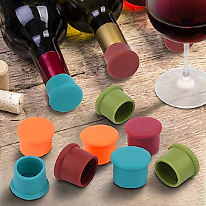 15Pcs Silicone Wine Stoppers,Leak Proof Wine Bottle Caps,Reusable Beer Bottle Cover,Airtight Seal Decorative to Preserve Wine And Beer Fresh,Gifts for Wine Lovers