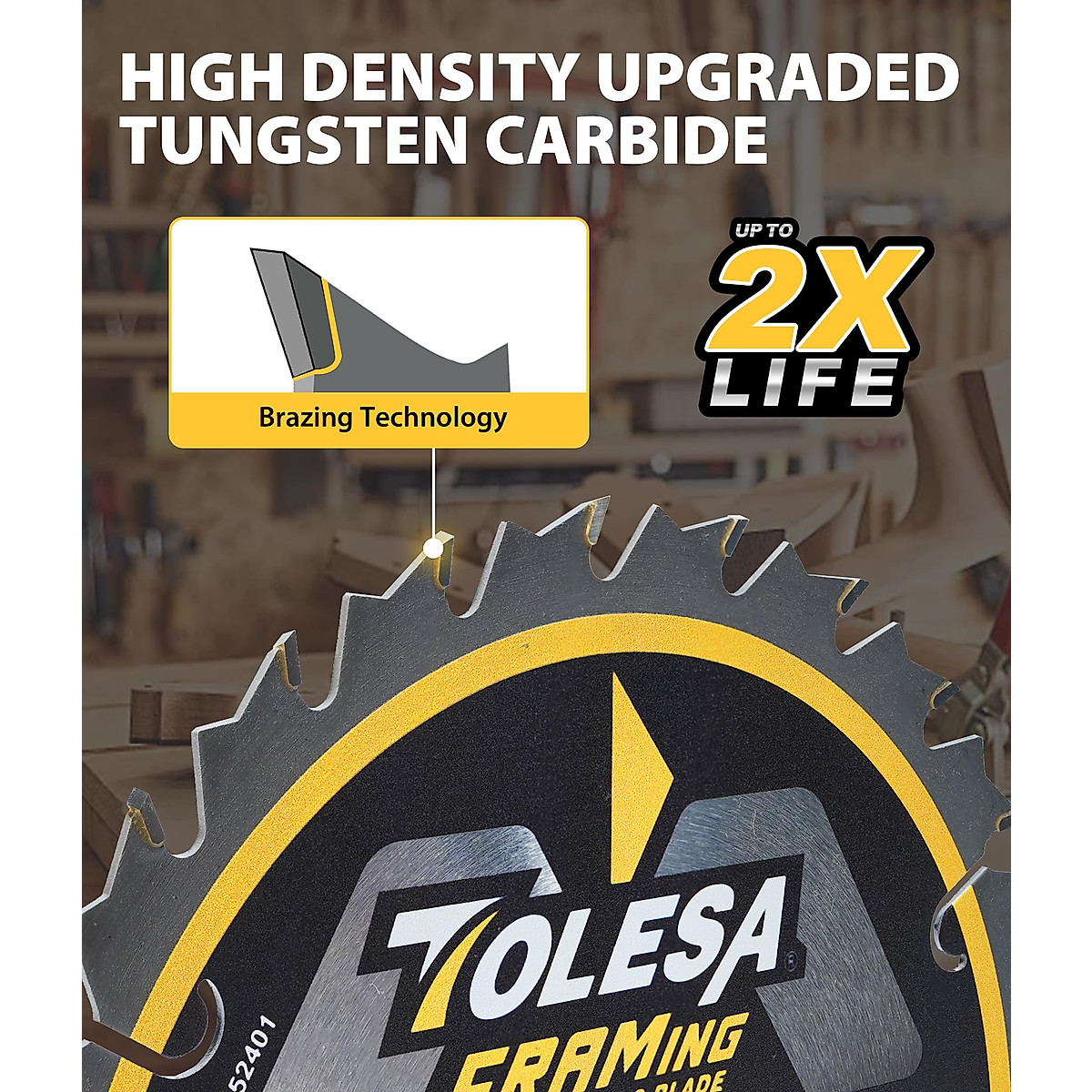 TOLESA 6 1/2 Circular Saw Blade 24 Teeth with 5/8" Arbor, ATB Carbide Teeth, Wood Cutting Framing Saw Blades for Miter Saw & Table Saw, Super Thin Kerf for Cutting Wood, Plywood, MDF, OSB (3 Pack)