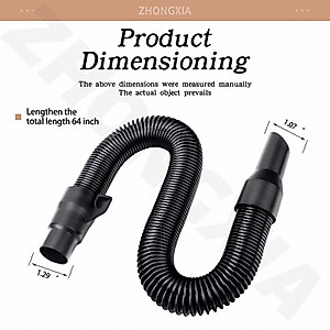 14-37-0105 Vacuum Hose & Universal Attachments Adapter Kit Hose Assembly Compatible With Milwaukee M18 Packout Vacuum 14-37-0105 Replacement Hose 0880-20, 0970-20