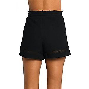 La Blanca Women's Beach Short Swimsuit Cover Up, Black//Seaside Covers, XL