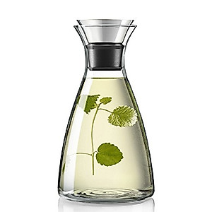 Artcome 55 Oz Heat Resistant Borosilicate Water Carafe Glass Pitcher with Stainless Steel Flow Lid