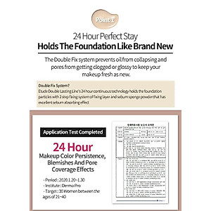 ETUDE New Double Lasting Foundation (Neutral Beige) SPF35/ PA++| High Coverage Weightless Foundation | 24-Hours Lasting Double Cover | Magnet-Like Adherence without Stickiness | Makeup Base