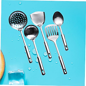 Abaodam 10 Pcs chef utensils cooking tools metal spatula stainless steel cookware stainless steel kitchen utensils stainless steel cooking utensils metal spoons seven piece set non stick