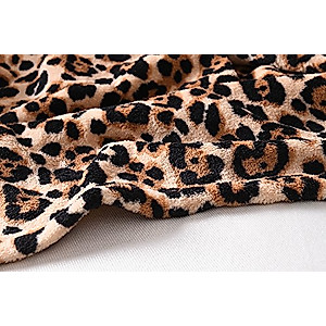 MarCielo Fleece Throw Blanket, 50 x 60 Inch Lap Fleece Blankets (Leopard)
