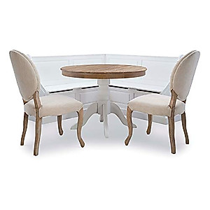 Riverbay Furniture Wood Corner Kitchen Dining Breakfast Nook in White