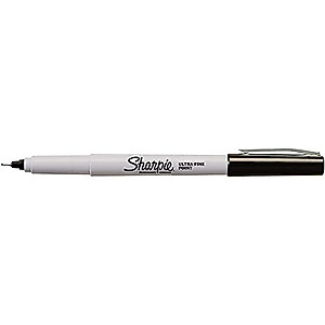 Sharpie Permanent Markers, Ultra Fine Point, Black, 12 Count - 1 Pack