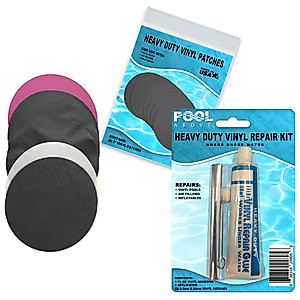 Pool Above Repair Kit for River Run Tube | Vinyl Glue | Pink and Multi Patches
