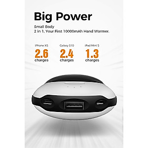 OCOOPA Hand Warmers Rechargeable, 15hrs Electric Hands Heater, 10000 mAh HandWarmer Portable Charger, 3 Levels Heating, Perfect for Golf, Hunting, Camping Gifts, H01