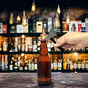 BayView Axe Bottle Opener - Stainless Steel,Black and Silver - Easy Opening for Beer,Soda - Slim and Sturdy Design