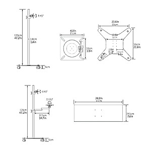 Monitor Arms Floor-standing Monitor Stand Mobile Single Monitor Stand Mount with Wheels and Keyboard Tray Height-adjustable LCD Monitor Stand for 10"-34" Monitor Adjustable Height Monitor