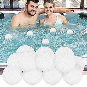 12 Pack Reusable Scum Eliminating Sponge Balls- Washable Oil Absorbing Sponge Ball Floating Pool Filter Sponge Ball for Swimming Pools Bath Center Bathtubs Spas Aquarium Slime and Grime Cleaning Scum