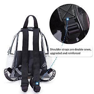 TINYAT Heavy Duty Transparent Clear backpack See Through Clear Bag PVC Backpack for Gym, Concerts, Sports, Travel T9051