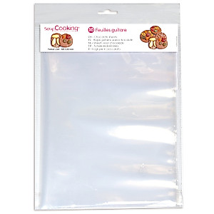 SCRAP COOKING Pcs Guitar Pastry Reusable Paper for Working & Removing Chocolate, Pallets, Beggars, Discs, Square, Christmas Logs, Entremets-9422, 1 Unité (Lot de 10), Multicolored, Count