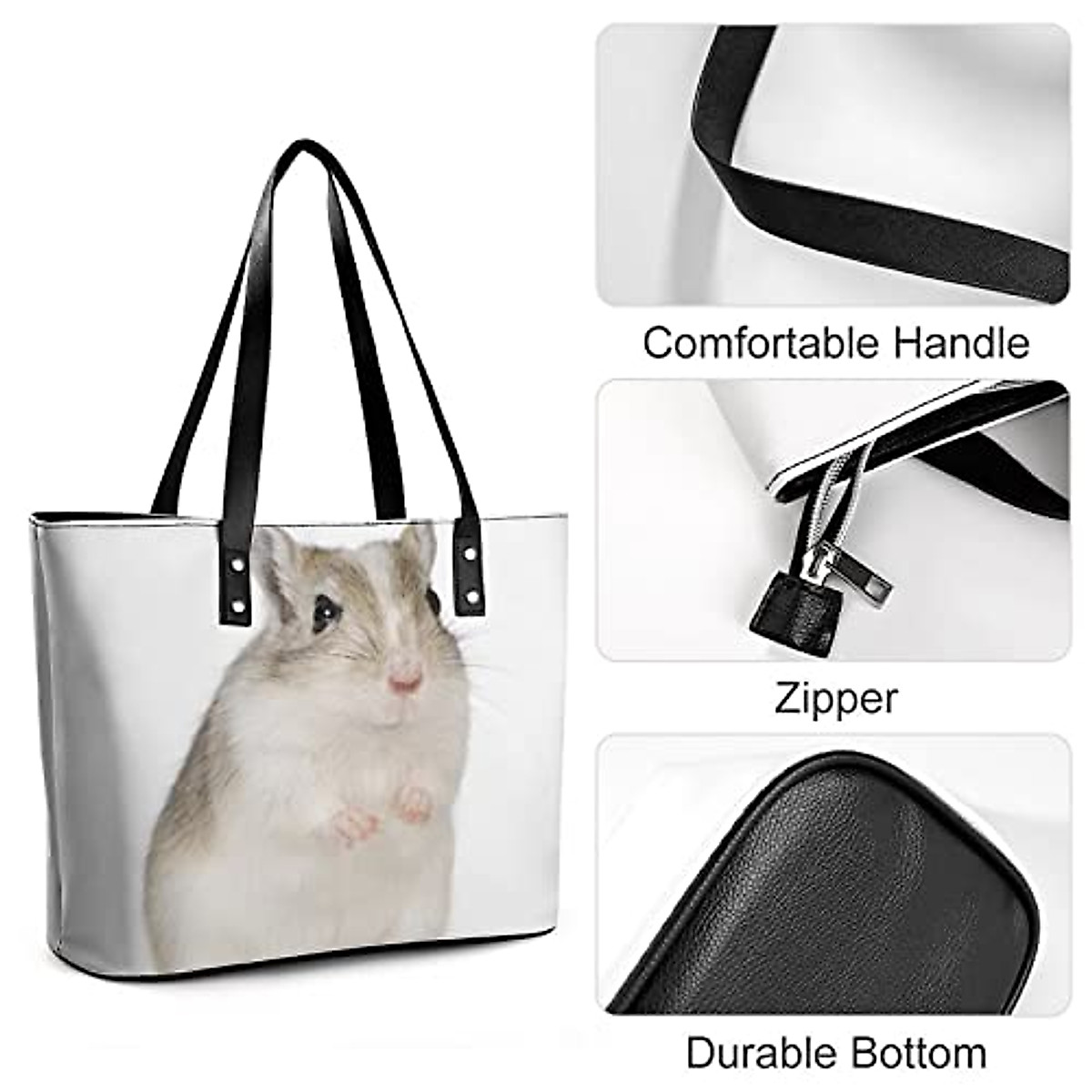 Womens Handbag Hamster Leather Tote Bag Top Handle Satchel Bags For Lady
