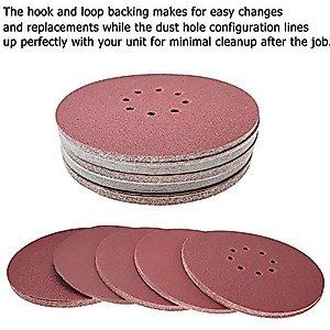 Sackorange 50 PCS 9-Inch 8-Hole Drywall Sanding Discs Set -10 PCS Each of 60 80 120 150 240 Grits,9" Hook-and-Loop Aluminum Oxide Sander Paper for Drywall Sander
