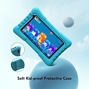 TOSCiDO 7 inch Kids Tablet, Tablet for Kids, Android 11 go,2GB RAM 32GB ROM, Quad Core Processor, IPS HD Display, Parental Control, WiFi, Dual Cameras with Kids Tablet Case - Blue