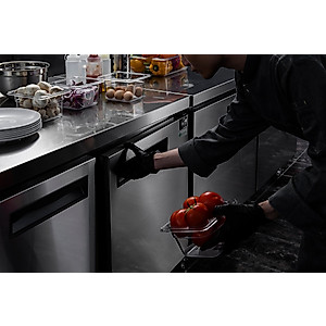 Commercial Undercounter Freezer, ETL NSF 2-Door Upright, 48.125" W 12.2 cu. ft. Auto-Defrost, Stainless Steel Restaurant