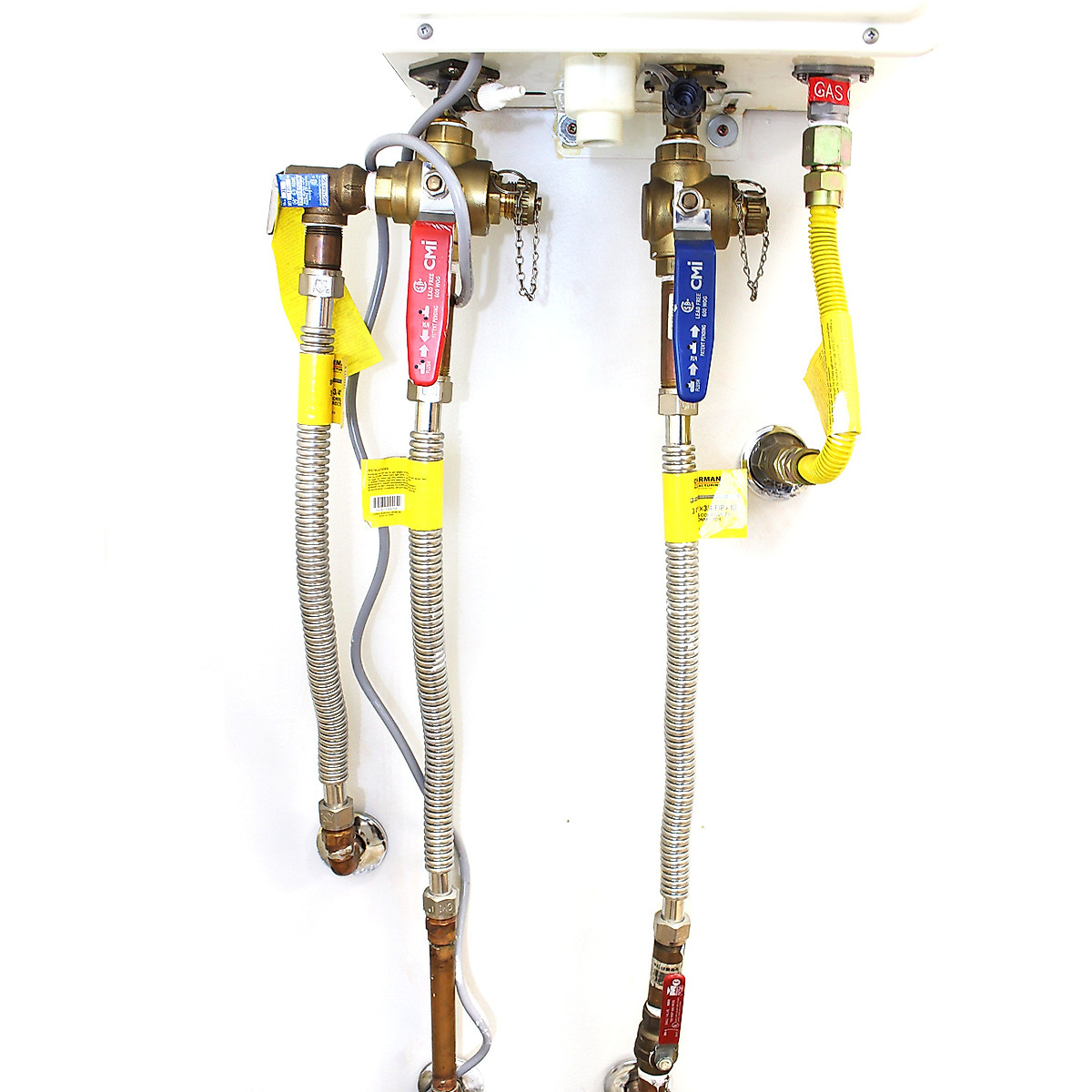 CMI Inc 36” Corrugated Stainless Steel Flexible Water Line, 3/4” FIP X 3/4” Female Threaded, Water Heater Connector, For Water Heater, Water Softener, Boilers, 36 Inches (36 Inch)