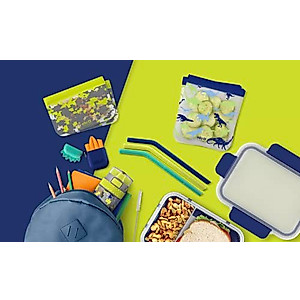 Ello Kids Lunch Box, Straws , Zip Bag and Water Bottle Lunch Pack Set 13-Piece - Lilac … (cashmere)