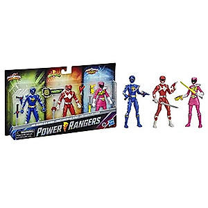 Power Rangers Beast Morphers Special Episode 3-Pack Action Figure Toys Dino Thunder Blue Ranger, Mighty Morphin Red Ranger, Dino Charge Pink Ranger (Amazon Exclusive)