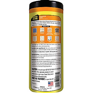 Goo Gone Clean Up Wipes Adhesive Remover - 24 Count - Removes Adhesive Residue Labels Stickers Crayon Tree Sap Gum Masking Tape Glue and More